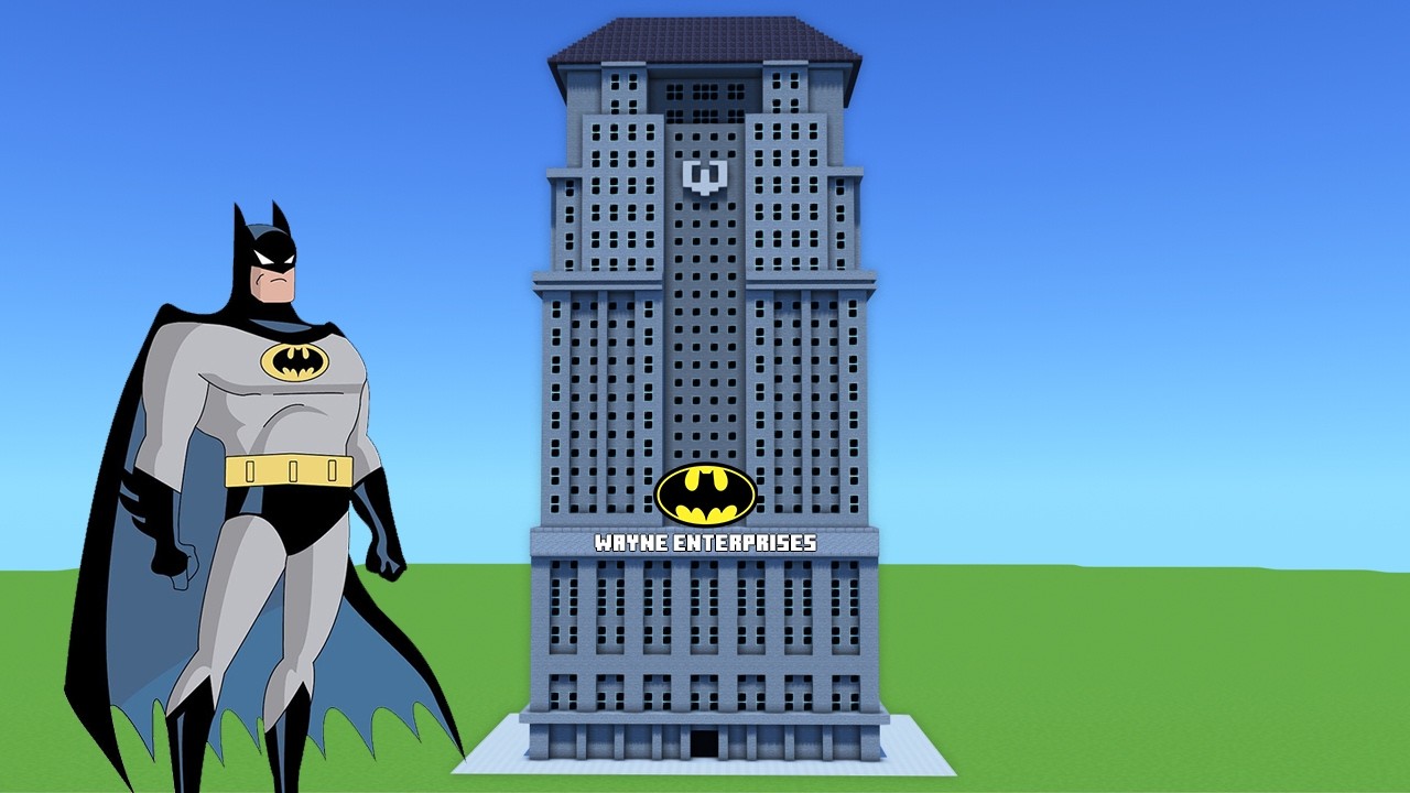 Minecraft Tutorial: How To Make A Stone Skyscraper | Wayne Enterprises "Batman" - Minecraft Builders