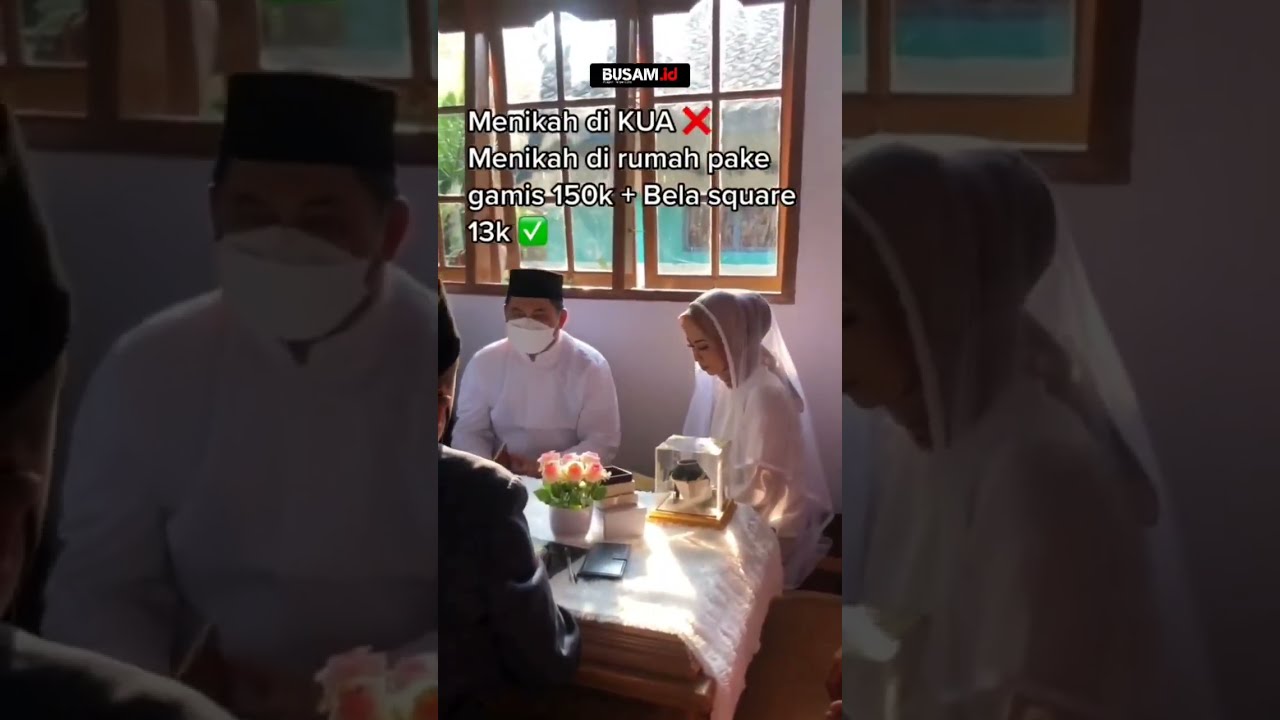 Viral Pasangan Menikah di Rumah, Pengantin Wanita Hanya Kenakan Kerudung Seharga Rp 13K - #shorts