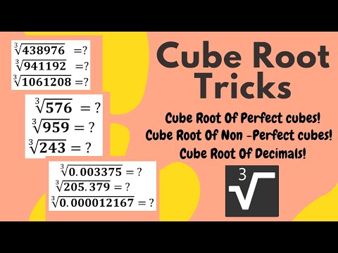 Cube Root Tricks| CUBE ROOT of Perfect Cubes, Decimals and Non-Perfect Cubes