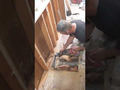 Moving a bathroom floor vent into a wall  #diy #hvac  #homeimprovement