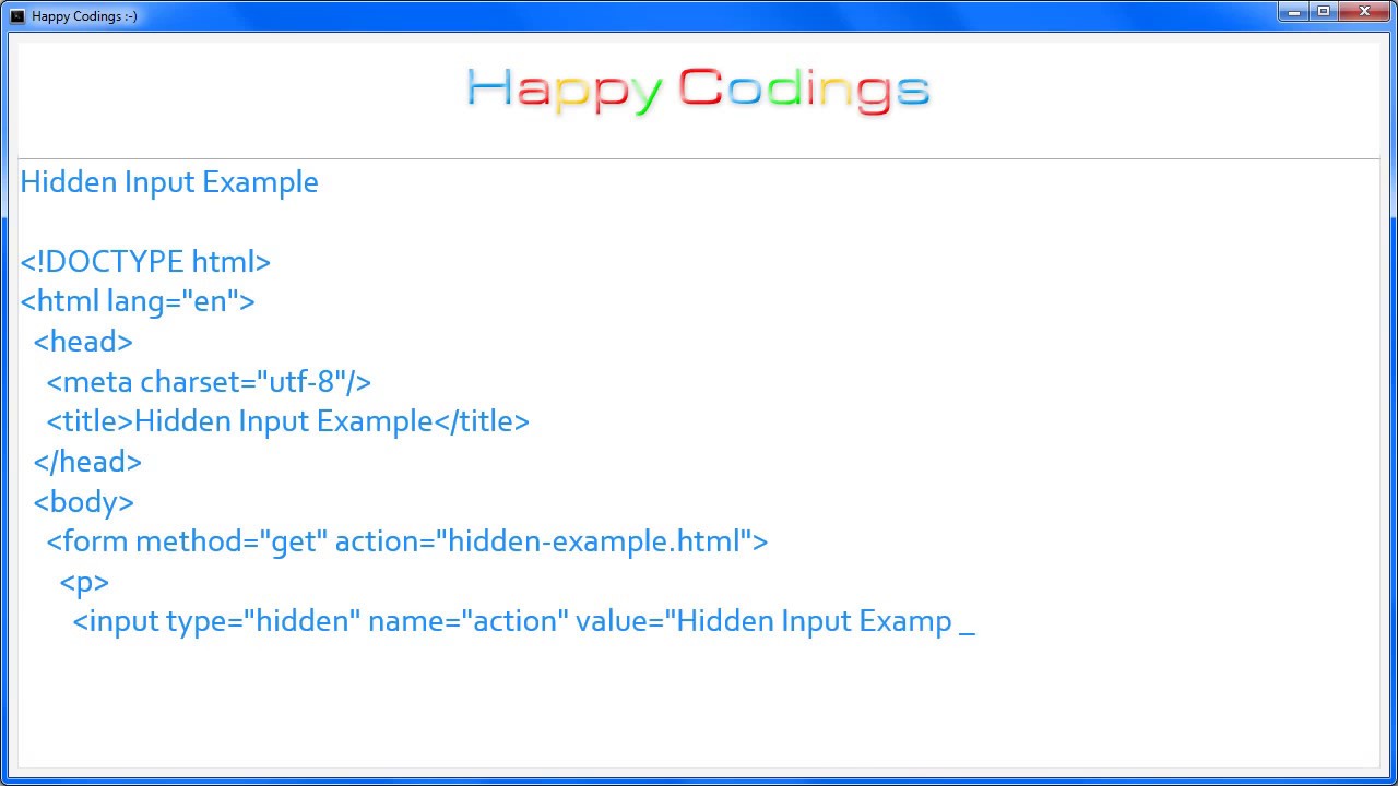 HTML | Hidden Input Example