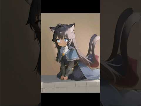 amazing #cat transformation into #anime cat girl #viralclips