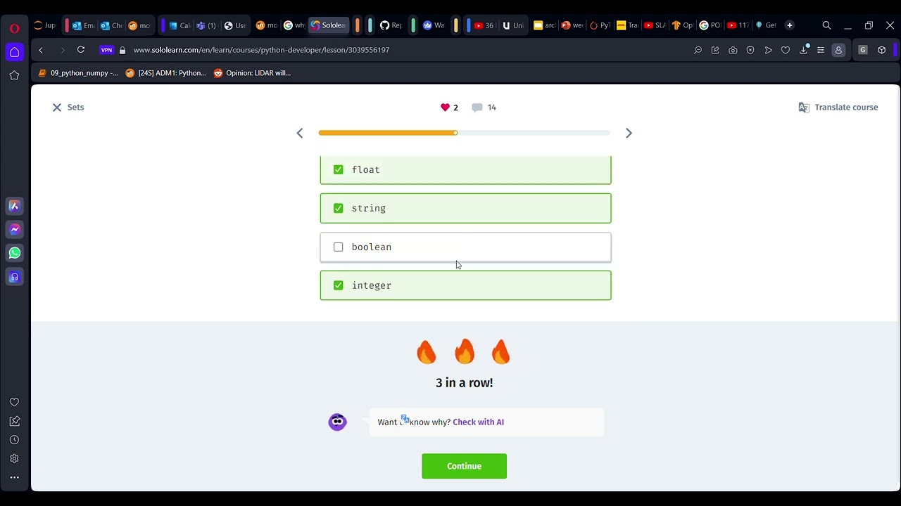 54 Sets | Python Developer | Sololearn
