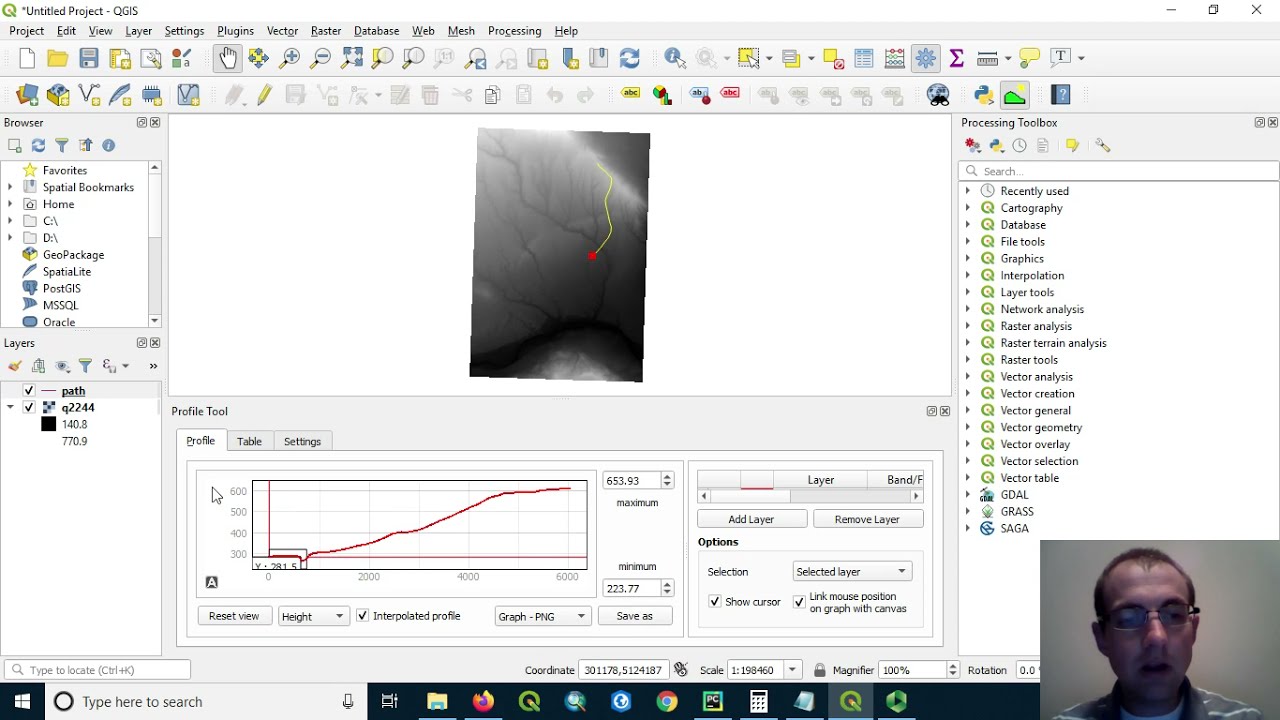 Making an elevation profile graph in QGIS