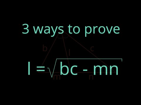 3 ways to prove a triangle angle bisector length formula