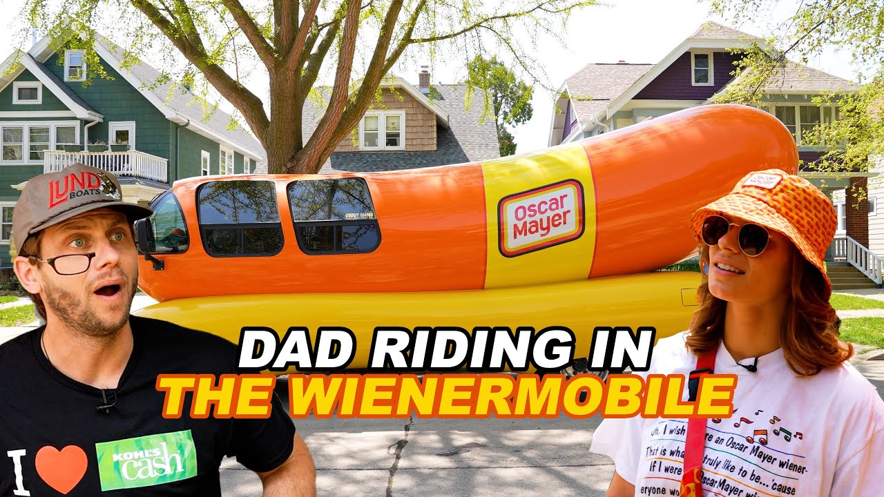 Dad Riding in the Wienermobile
