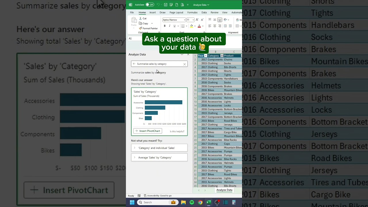 Analyze Data in Excel‼️ #excel