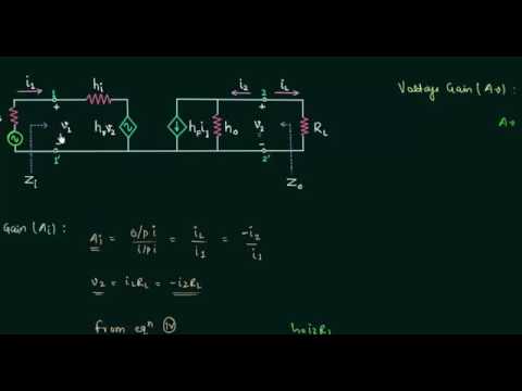 Analysis of Transistor Amplifier Using h-Parameters (Part - 1) Video Lecture - Electrical ...
