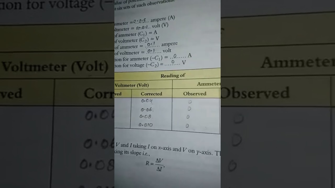 Lab manual experiment-1 OHM's LAW CBSE class 10 #class10 #labmanul #science #cbse #maths
