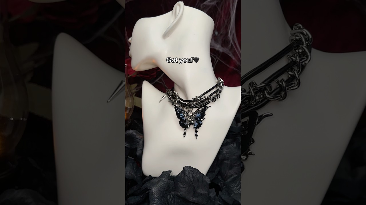 here’s a short one, our new release choker necklaces available on our shop🥺🖤 #necklace #choker