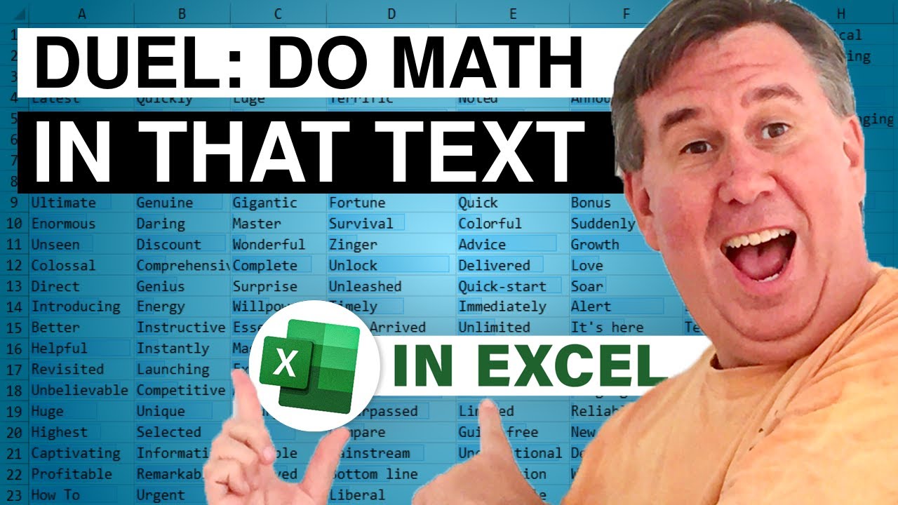 Excel - Master Math in Text with VBA Macro & Excel - Dueling Excel - Episode 1770
