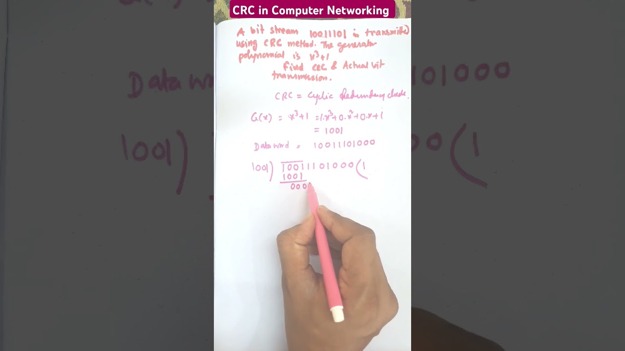 How to Find CRC in computer Networking  | Finding CRC for Error Detection #Networking #shorts