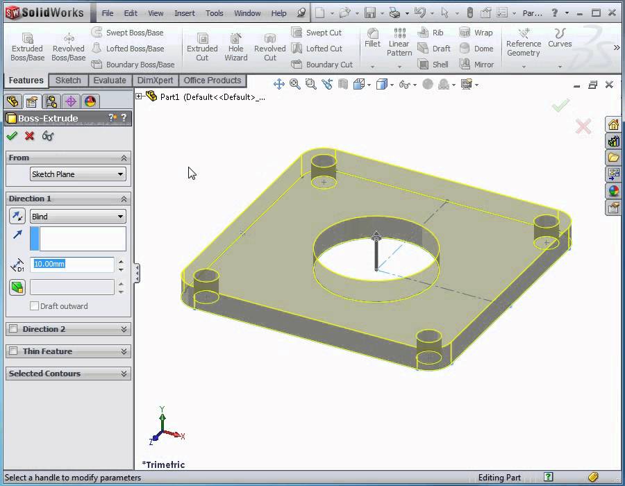 Learn SolidWorks - SolidWorks Video Tutorial - Basic Exercise