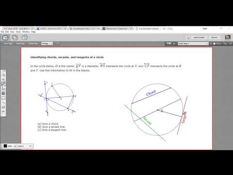 Identifying chords, secants, and tangents of a circle