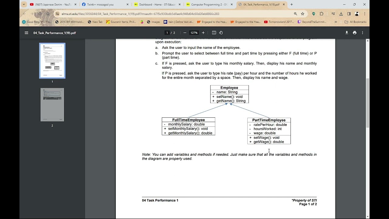 Task Performance A Simple Payroll Program