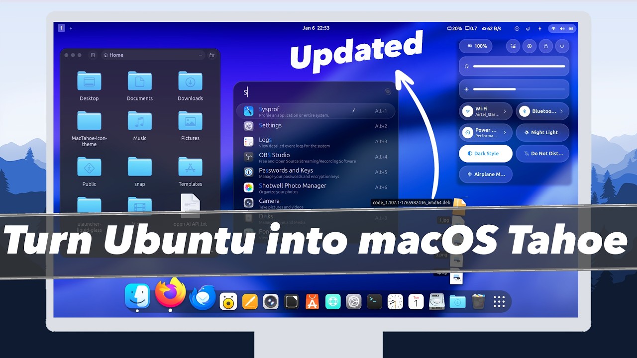 How to Make Ubuntu Look Like MacOS TaHOE (*NEW UPDATE*)