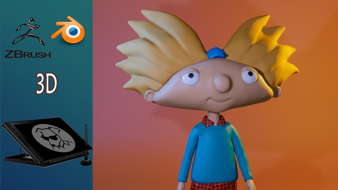Hey Arnold 3D Model Blender-Zbrush