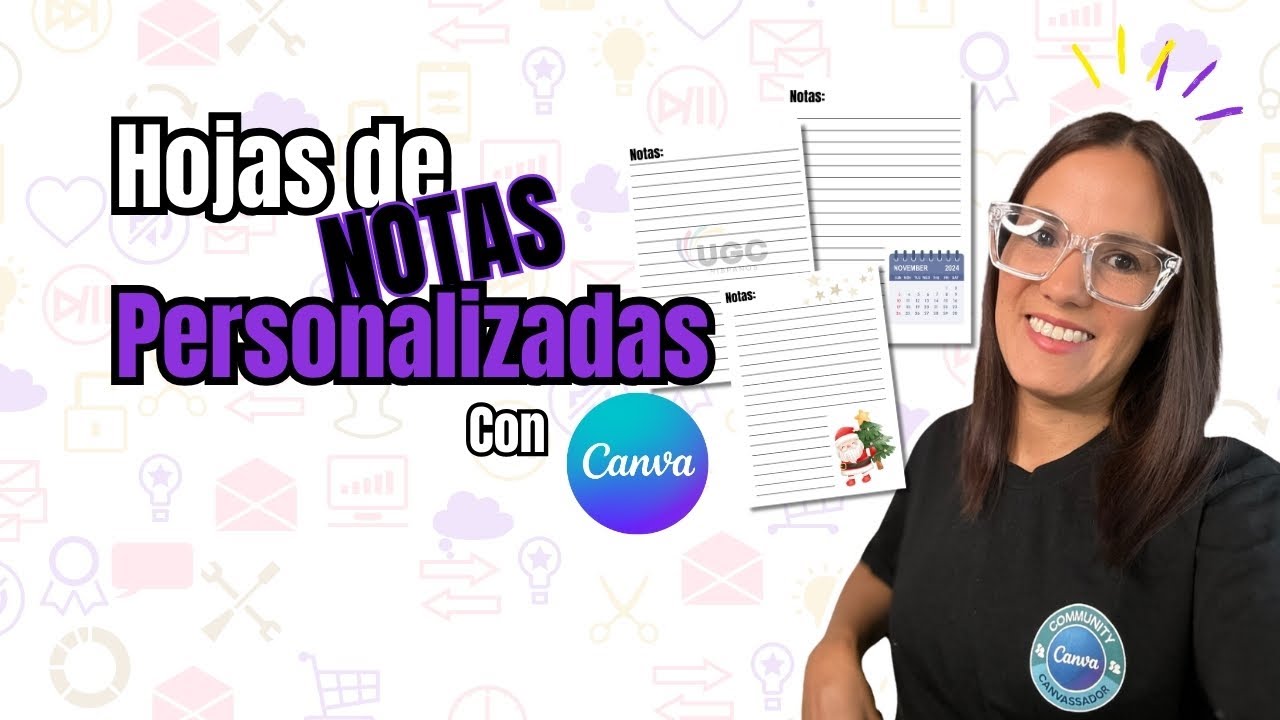 Crea tus hojas de notas personalizadas con tu logo o cualquier elemento en Canva