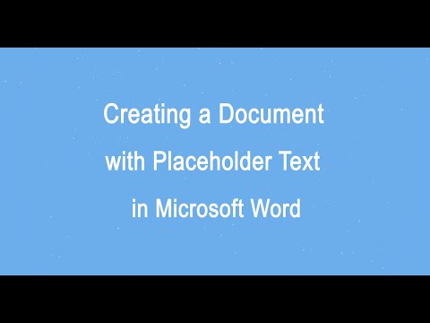 Creating a document with placeholder text in Microsoft Word