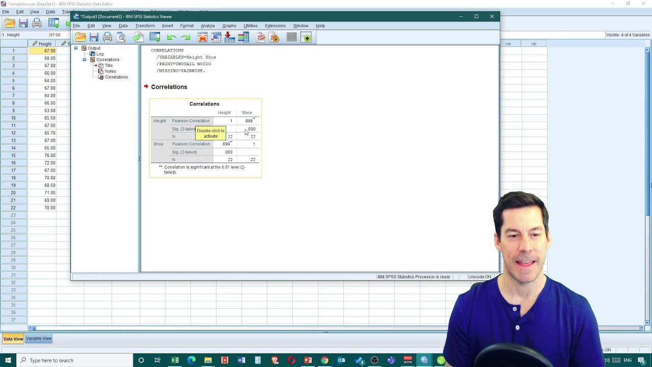 Stats Apps Tutorials: 12. Correlation analysis in Excel, SPSS, JASP, and R