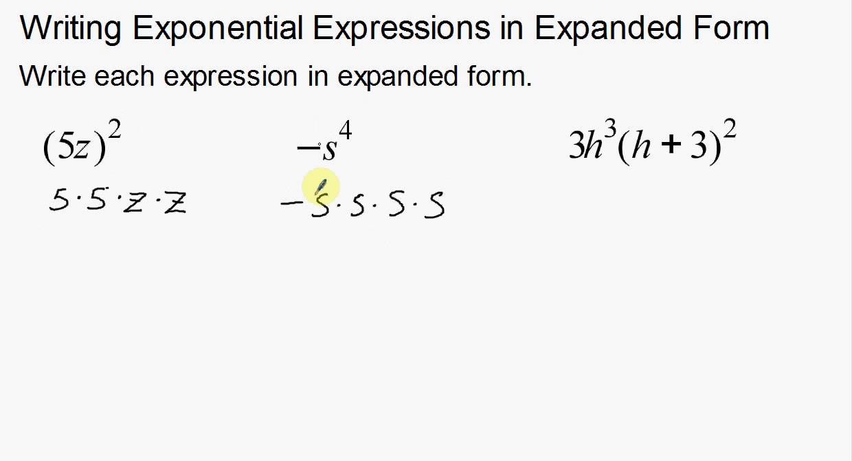 Writing Exponents in Expanded From