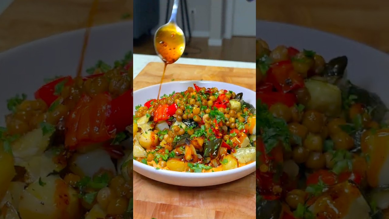 The BEST Roasted Vegetables (with Feta Sauce!)