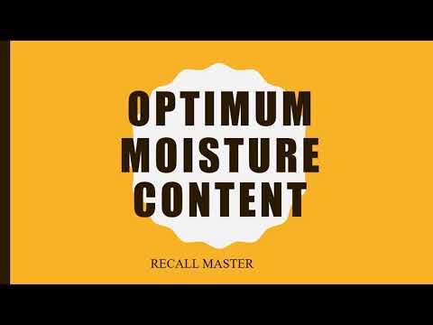 OPTIMUM MOISTURE CONTENT