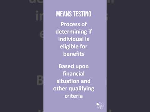 Means testing | 60 Second Sociology