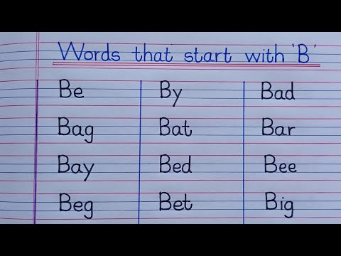 100 Words That Start With ' B '| ' B ' Letter Words|