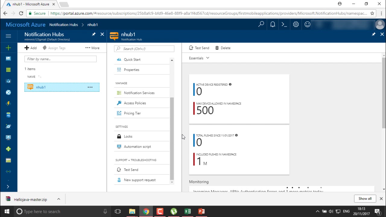 Azure - Configure Push App Notification