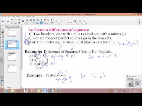 5.6-Factor Perfect Squares and Difference of Squares