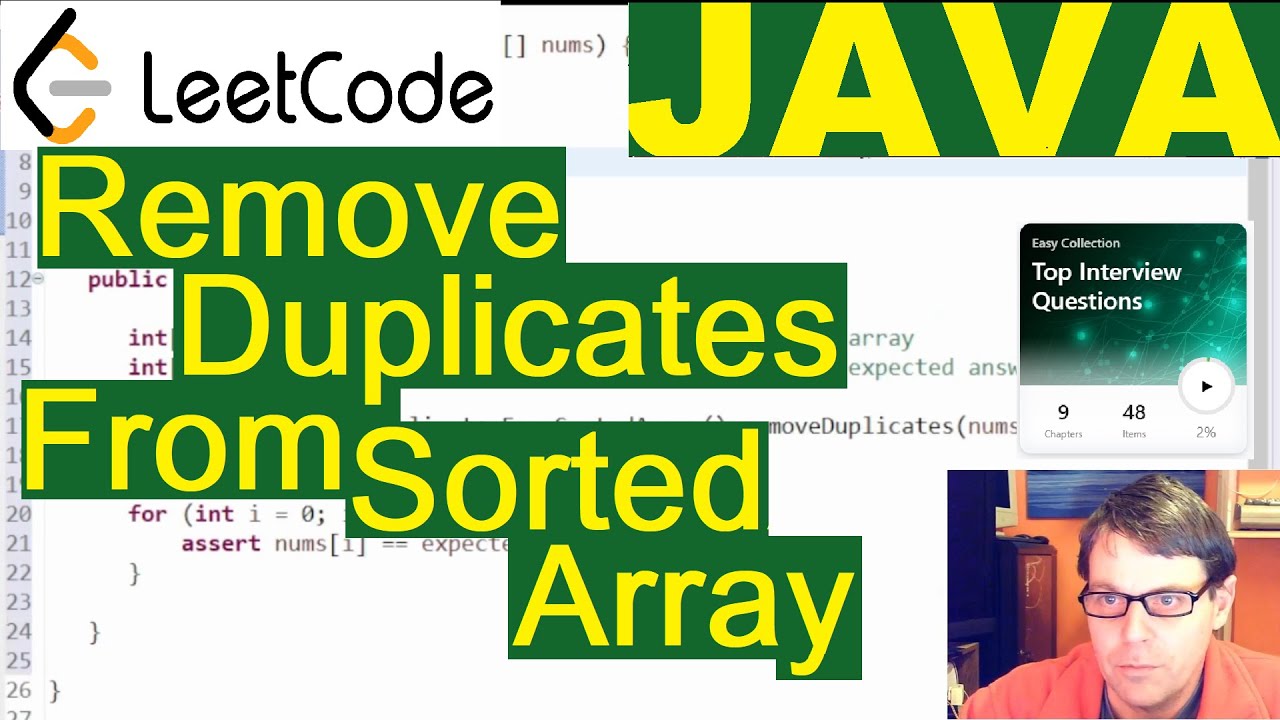 Leetcode Remove Duplicates From Sorted Array Java solution