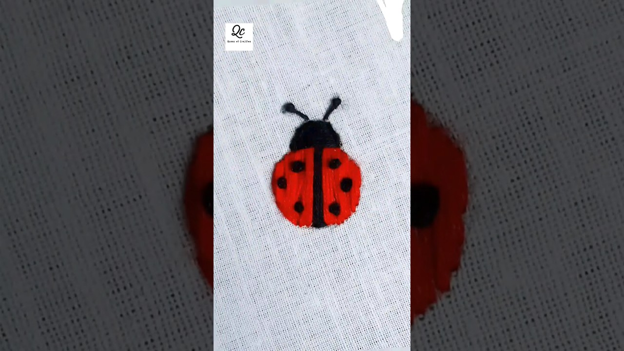 Ladybug embroidery stich #handembroidery #embroiderydesign #youtubeshorts