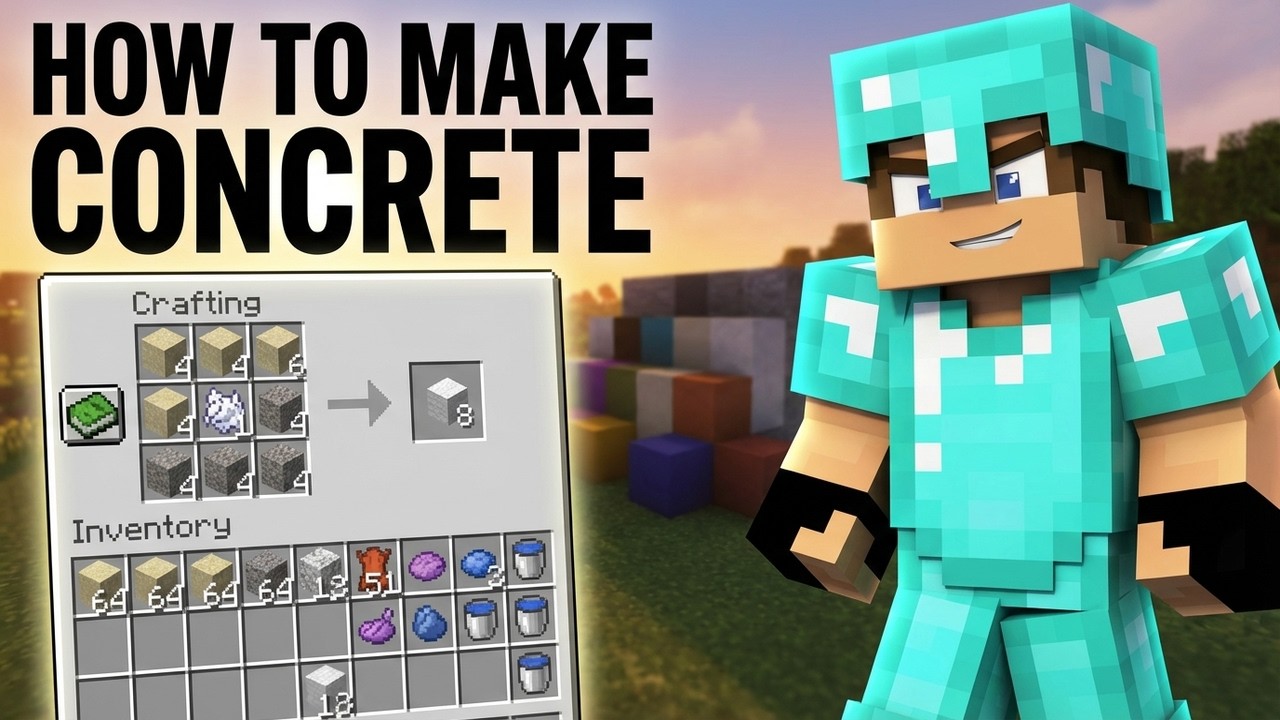 Complete CONCRETE Crafting Guide Minecraft 26.1+