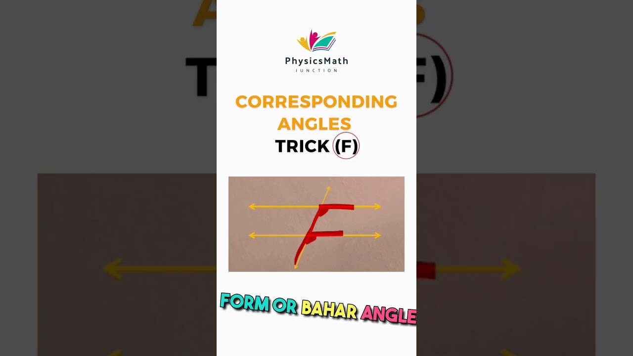 Get Ahead in Math: Trick to Find Out the Corresponding Angles #correspondingangles