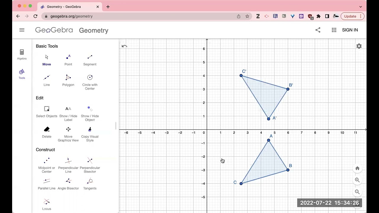Reflections Using GeoGebra