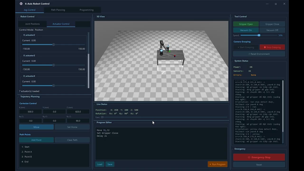 Mujoco 6 axis robot control simulation - initial ideas