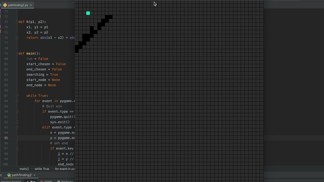 A* pathfinding algorithm | CS50 Final Project