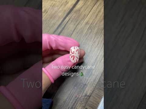 Two easy candycane designs! Easy nail art for beginners ✨