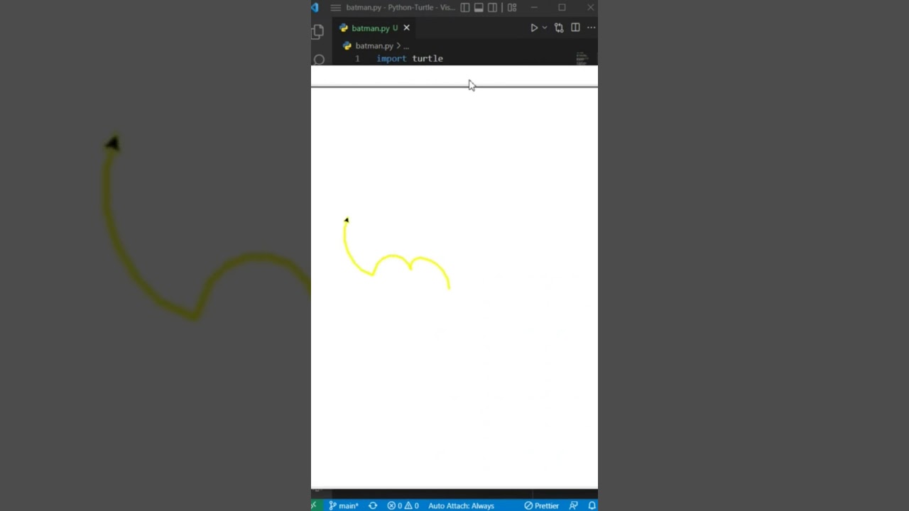 Draw Batman 🦇 Logo In Python Turtle | Python Programming Project | Python Tutorial #shorts #python