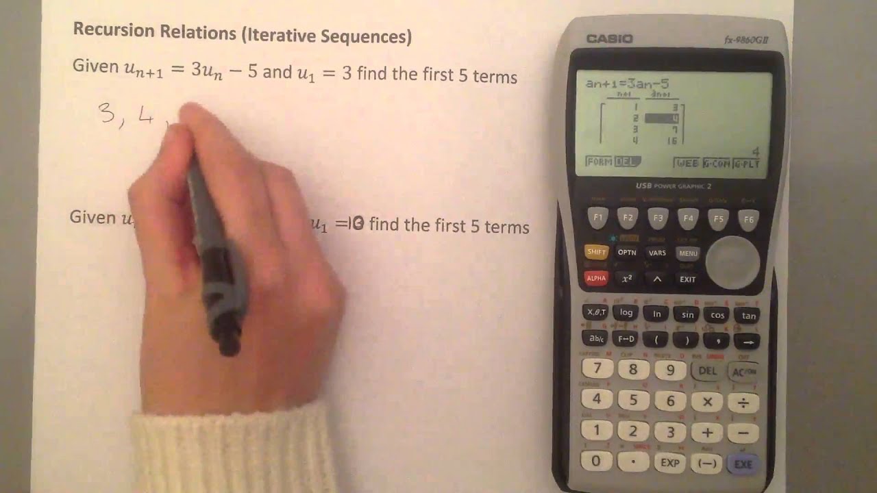 Recursion Relations (Iterative Sequences) Graphical Calculator