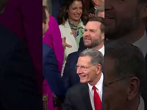 Vice President JD Vance arrives at Trump's address to Congress