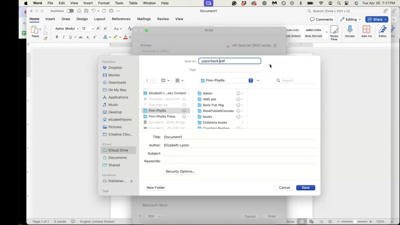 Saving book manuscript as a print-ready PDF for Amazon and IngramSpark