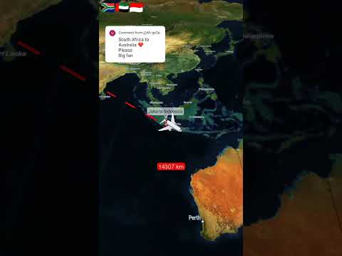 Cape Town South Africa to Sydney Australia #capetown#southafrica #sydney #australia #map #dubai#uae