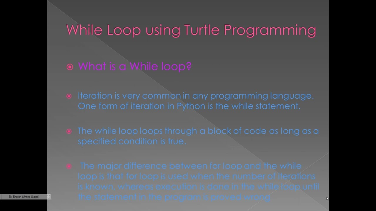 Lesson 4: While Loop using Turtle Programming