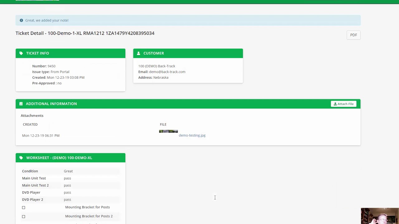 Back Track Amazon Customer Return Repair and Ready to Ship or Resell
