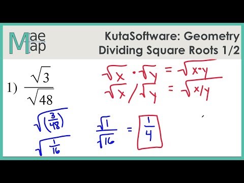 KutaSoftware: Geometry- Dividing Square Roots Part 1