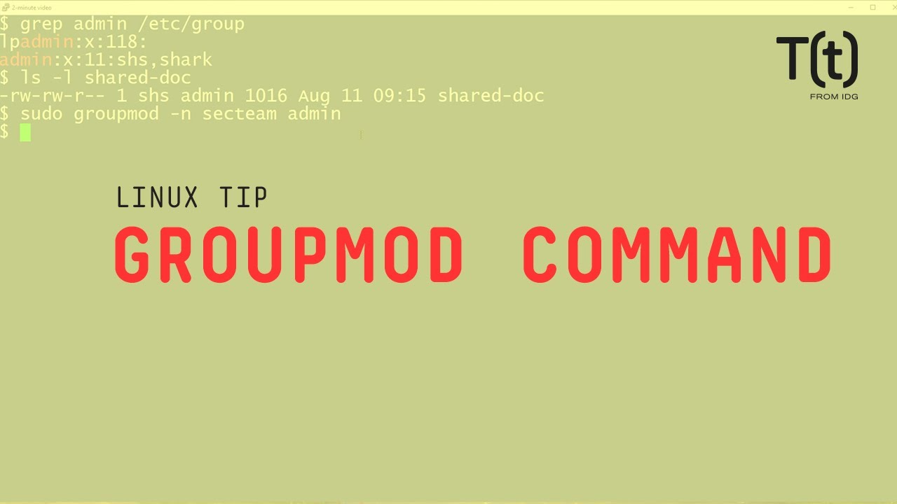 How to use the groupmod command: 2-Minute Linux Tips