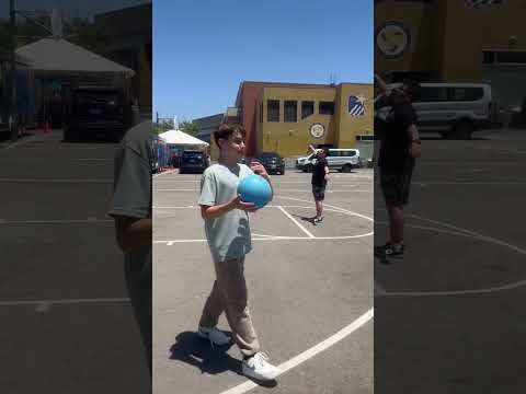 Making a 1/50,000,000 basketball shot from full court, first try! #Basketball #Trickshot #trending