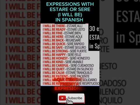 Using "Estare" or "sere" (I will be) in Spanish | subscribe 🔗 | #spanish #spanishlearning101🔴